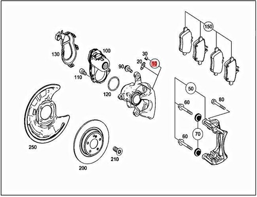 Genuine MERCEDES C117 W176 X117 X156 Parts set right Piston housing ...