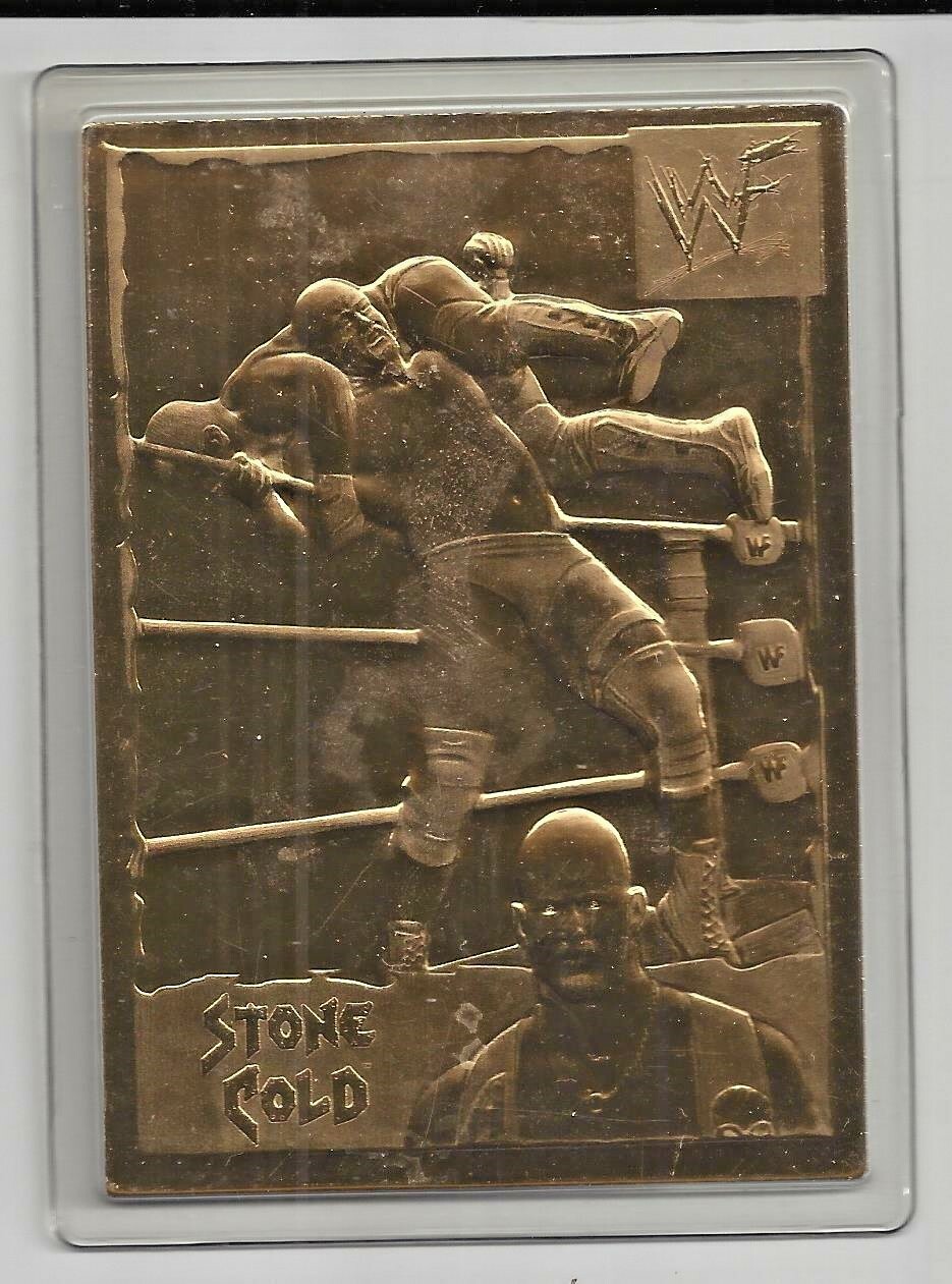 Stone Cold 1999 Danbury Mint WWF Wrestling 22Kt Gold Card # 33 Regular ...