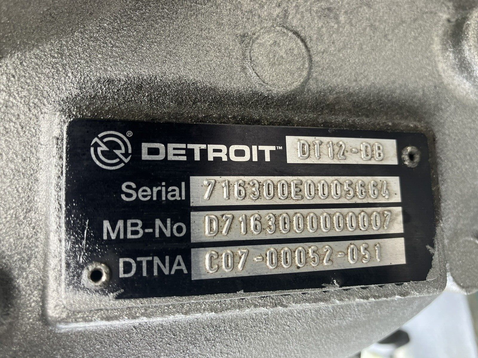 REBUILT SURPLUS DETROIT TRANSMISSION MODEL DT12-DB WITH SERIAL ...