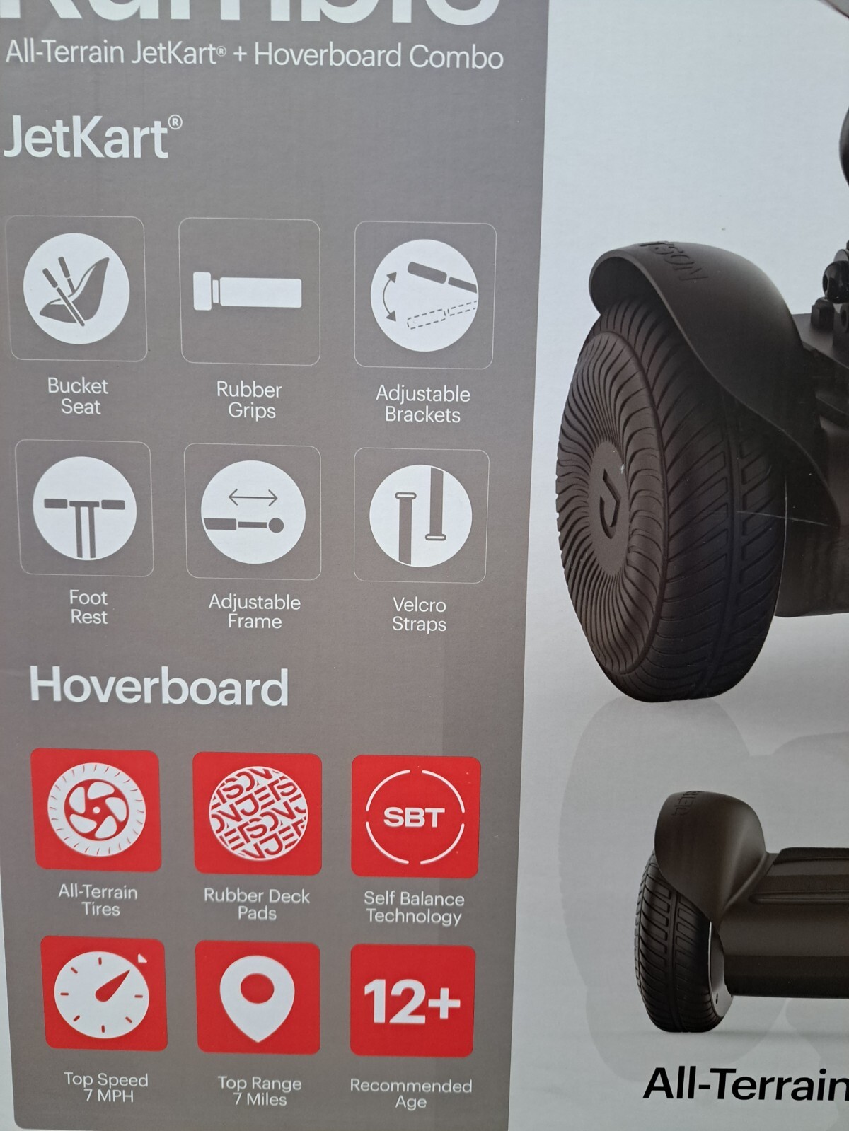 Jetson Rumble All-Terrain JetKart Ride on Scooter Combo 7 Mile Battery ...