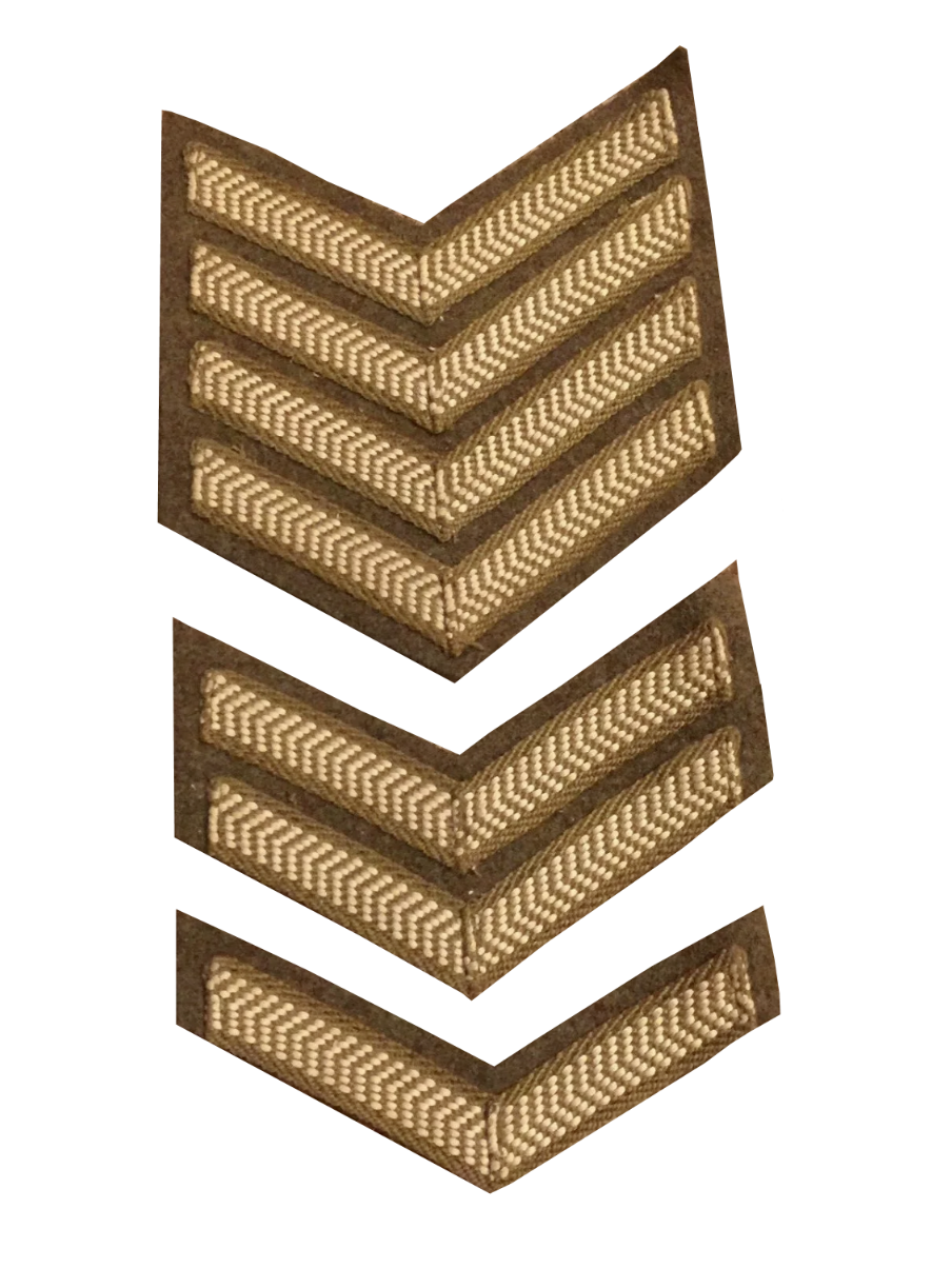 Drum Major`s (Guards) Rank Chevrons ( 1,2,4 ) Bar stripes Khaki ...