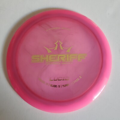 Dynamic Discs LUCID SHERIFF PINK W/ BLACK SWIRLS - GOLD FOIL - 175 ...