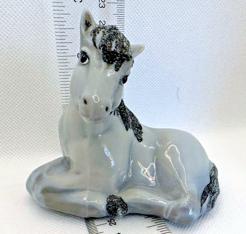 Fenton Vintage Glass Foal Gray Hand Painted Signed By The Artist | eBay