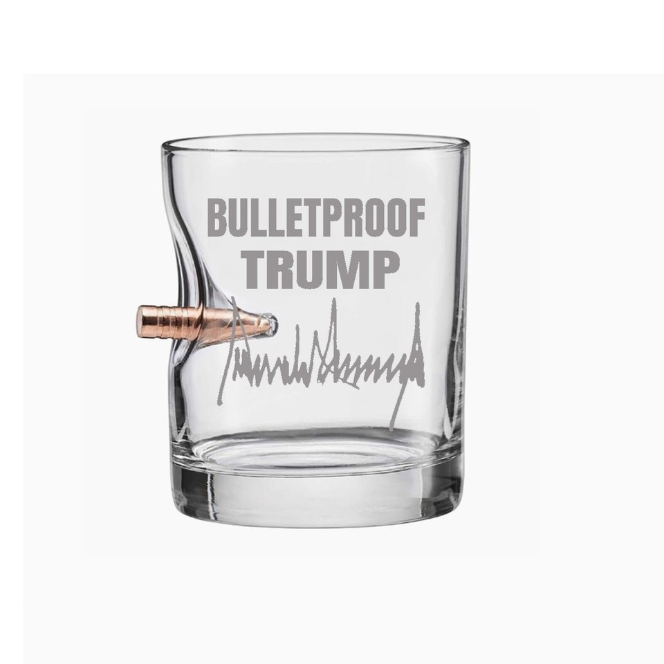 Bullet Embedded-Carving Trump Signature 9oz Whiskey Glass, MAGA Gift | eBay