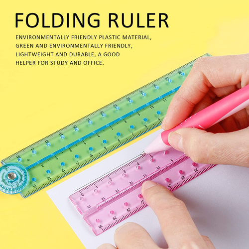 5-pack of 30cm Folding Rulers,Transparent Ruler for Geometric,for ...