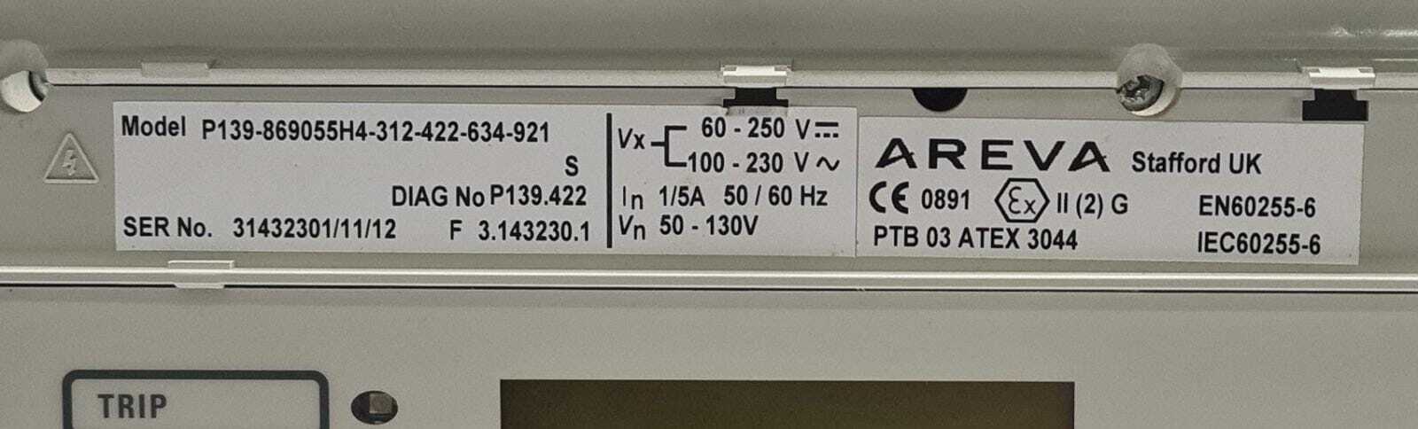 SCHNEIDER / AREVA MICOM ALSTOM P139 GENERATOR DISTANCE PROTECTION RELAY ...