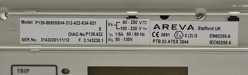 SCHNEIDER / AREVA MICOM ALSTOM P139 GENERATOR DISTANCE PROTECTION RELAY ...