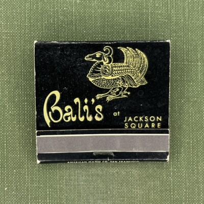 Bali's Jackson Square San Fransisco California Rare Vintage Matchbook ...