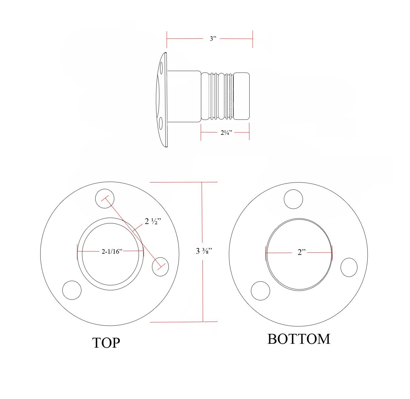 Stainless Boat Water Tank Deck Fill port w/ key 2” | eBay