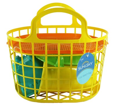 Sea and Sky Beach Bag with Toys-sifter, castle, bucket, shovel, bag ...