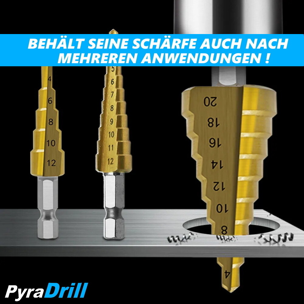 PyraDrill Stufenbohrer HSS Edelstahl Schälbohrer Kegelbohrer ...