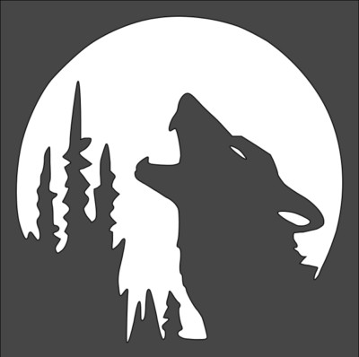 Wolf Howling Stencil