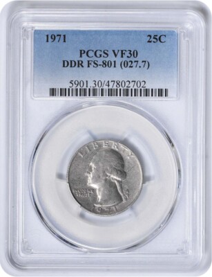1971 Washington Quarter DDR FS-801 VF30 PCGS | eBay