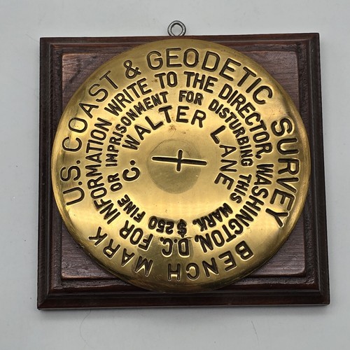 U.S Coast And Geological Survey Benchmark Walter Lane Plaque | eBay