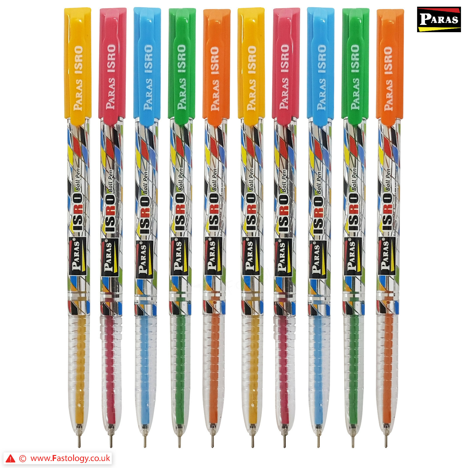 BLUE Ballpoint Pens 0.7mm Fine Long Point PARAS Ball Pen School Office ...