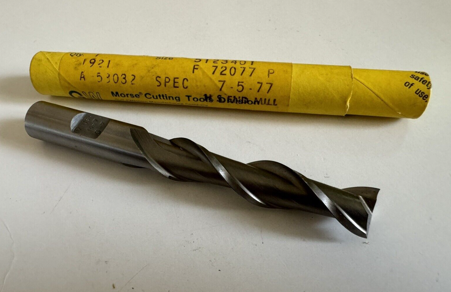 Morse 5123401, 1/2" x 2-1/2" x 4", 2-Flute HSS Square End Mill, Weldon ...