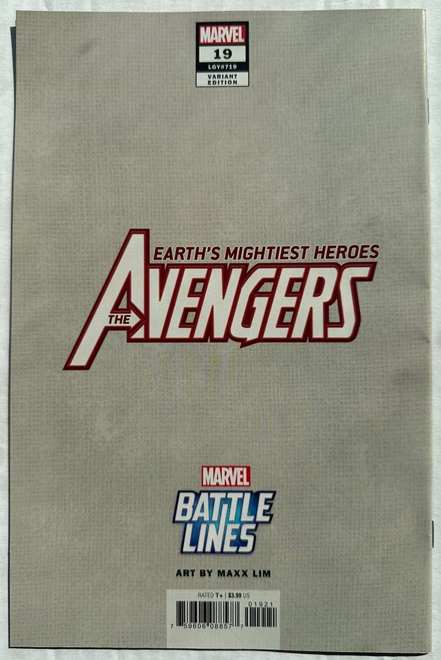 AVENGERS #19 MAXX LIM MARVEL BATTLE LINES VIRGIN VARIANT MARVEL 1ST ...