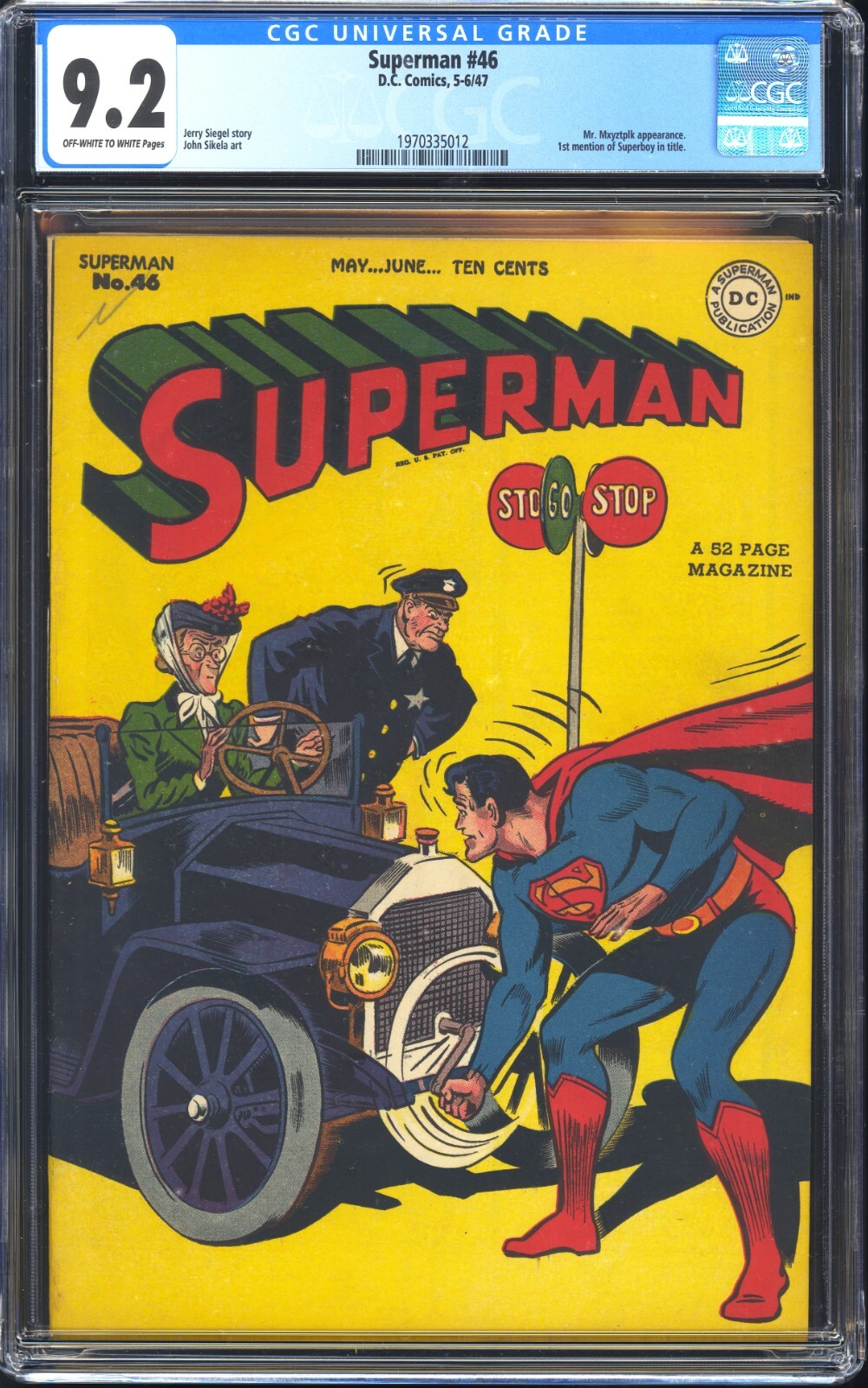 DC Superman #46 CGC 9.2 OW to White 1947 - Golden Age, First Superboy ...
