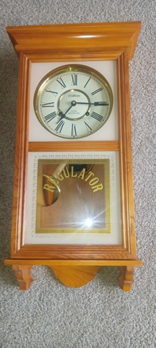 Vintage Waltham Regulator 31 Day Floral Chime Wall Clock Solid Oak with Key | eBay