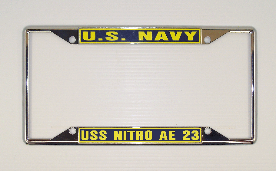 USS NITRO AE 23 License Plate Frame U S Navy USN Military Car-Truck ...