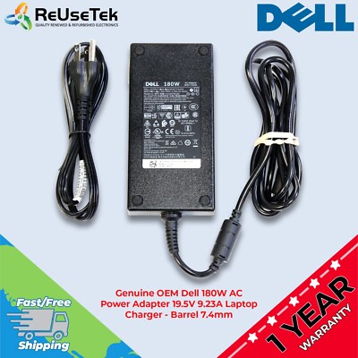 Genuine OEM Dell 180W AC Power Adapter 19.5V Laptop Charger - Barrel 7 ...