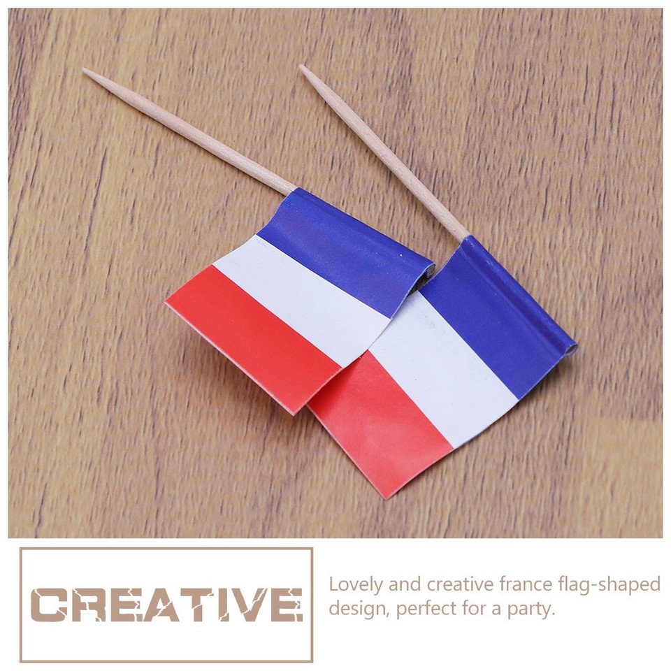 600 pcs France Flag Cupcake Picks Mini Stick Toothpick Flags Cocktail ...
