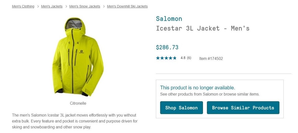 salomon icestar 3L jacket | eBay