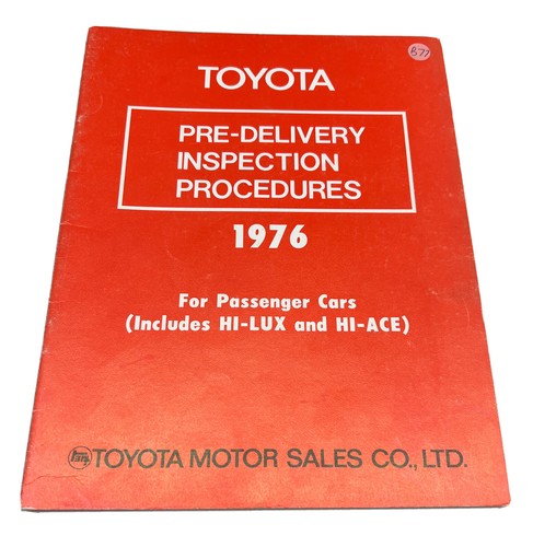 Toyota Pre Delivery inspection procedures 1976 for passenger Cars Hilux ...