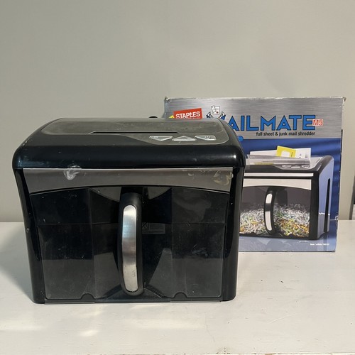 STAPLES MAILMATE M5 Paper Shredder 12 Sheet Cross Cut Compact Works | eBay