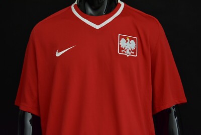 POLSKA 2008-10 NIKE Poland Away Football RED Shirt SIZE 2XL XxL (adults ...