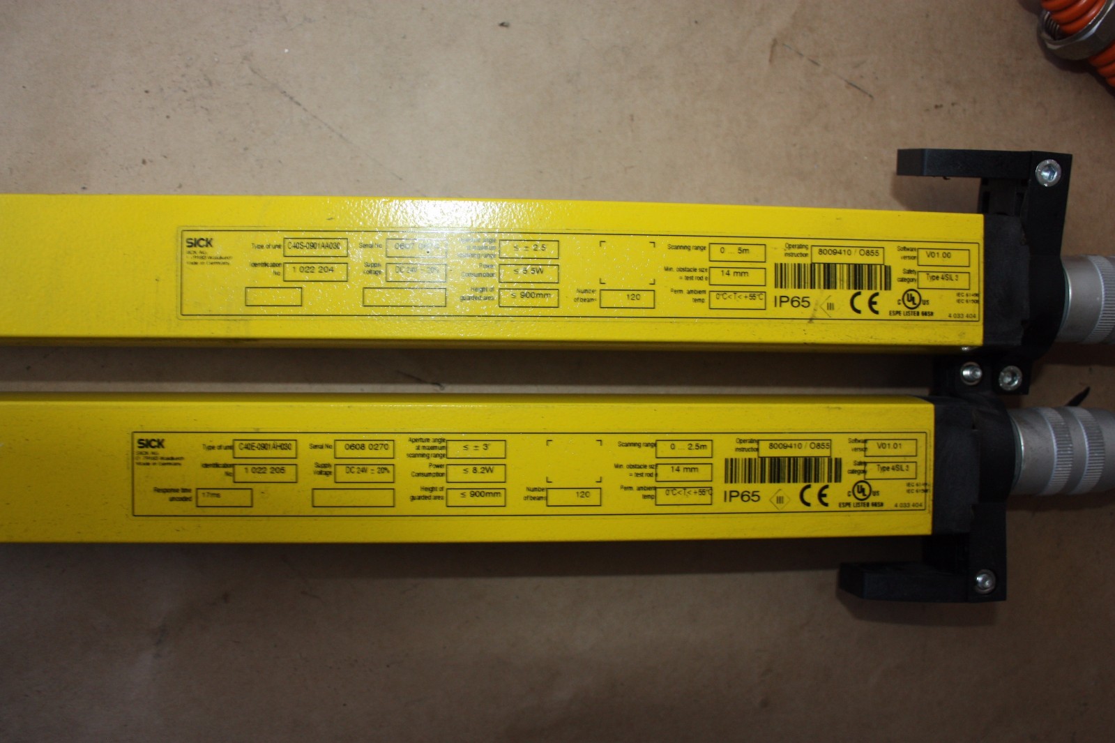 SICK C4000 Basic 900mm LIGHT CURTAIN PAIR Machine Guarding Type 4 ...