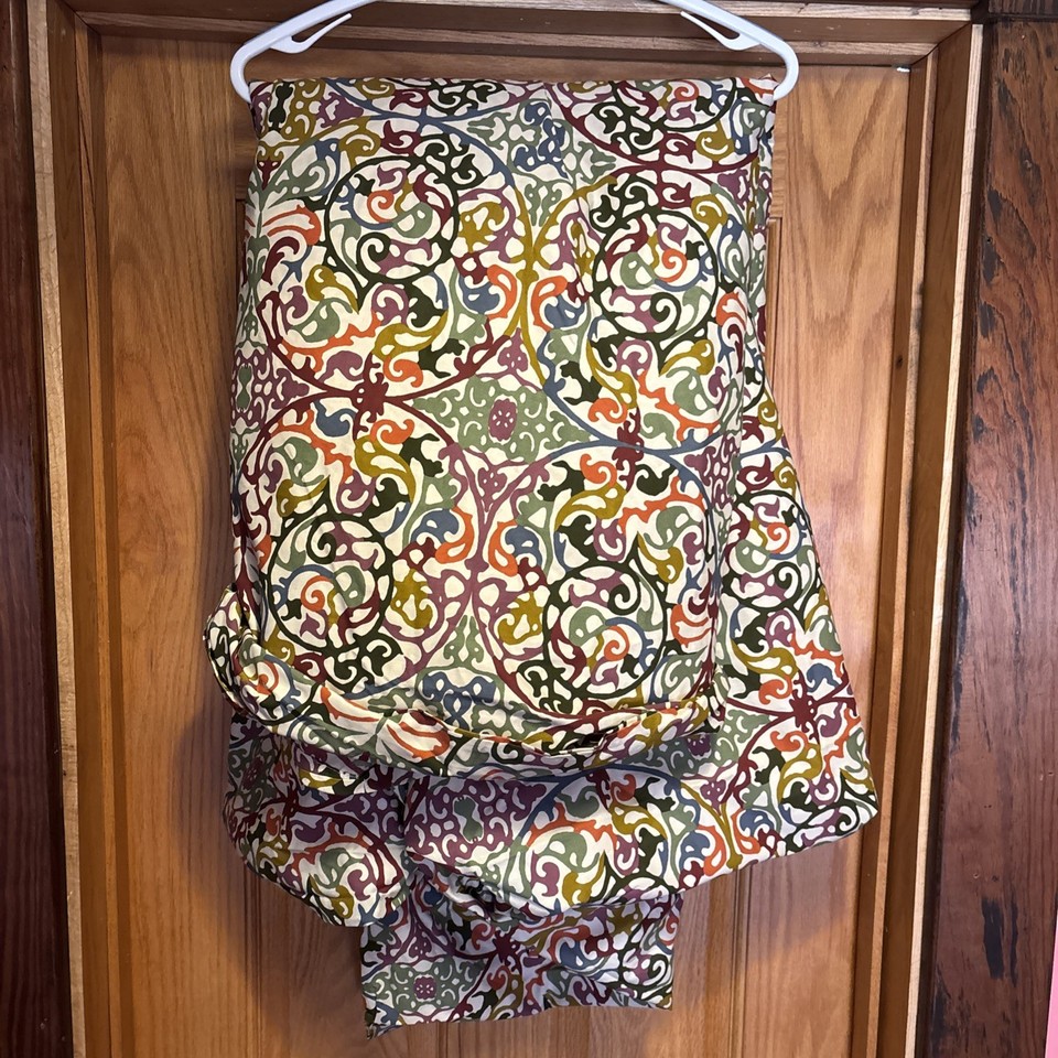 Crate & Barrel Lucia Full Queen Duvet Cover 100% Cotton Colorful Made ...