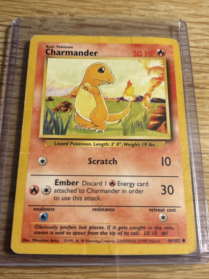 Charmander Pokemon Card 46/102 Original 1995 Base Set Super Rare | eBay