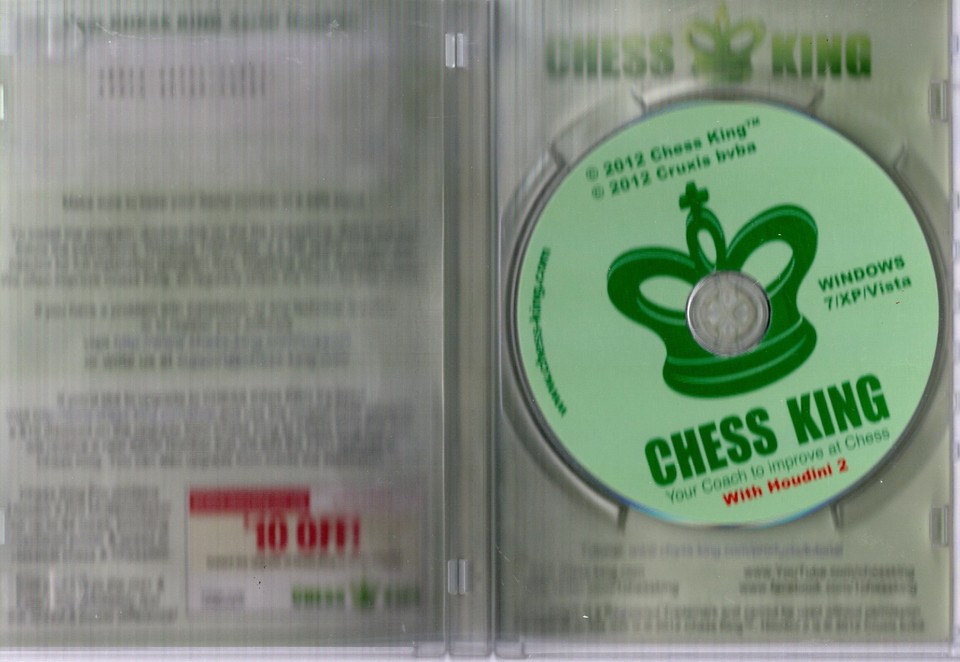 Chess King Software DVD-ROM with Houdini 2 & GigaKing Games DB- Win 7 ...