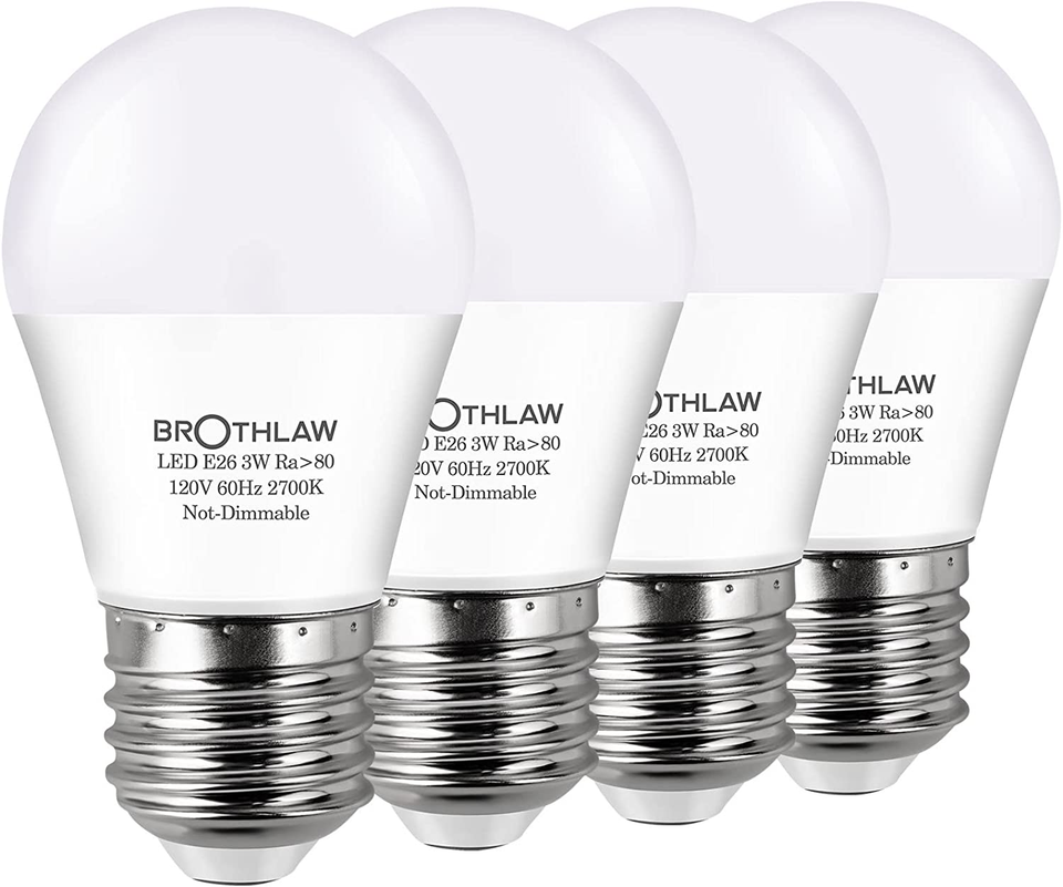 4 Pack A15 LED Bulbs 3W E26 Base, 25W Equivalent Warm White 2700K Light ...