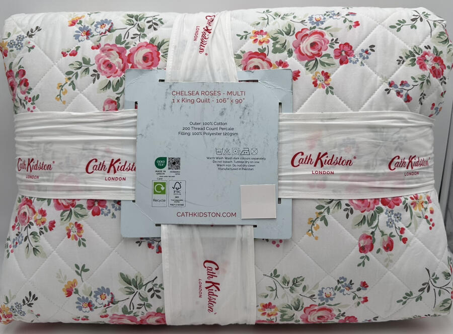 Cath Kidston London UK CHELSEA ROSES Cotton KING Quilt ~ 106 x 90 ...