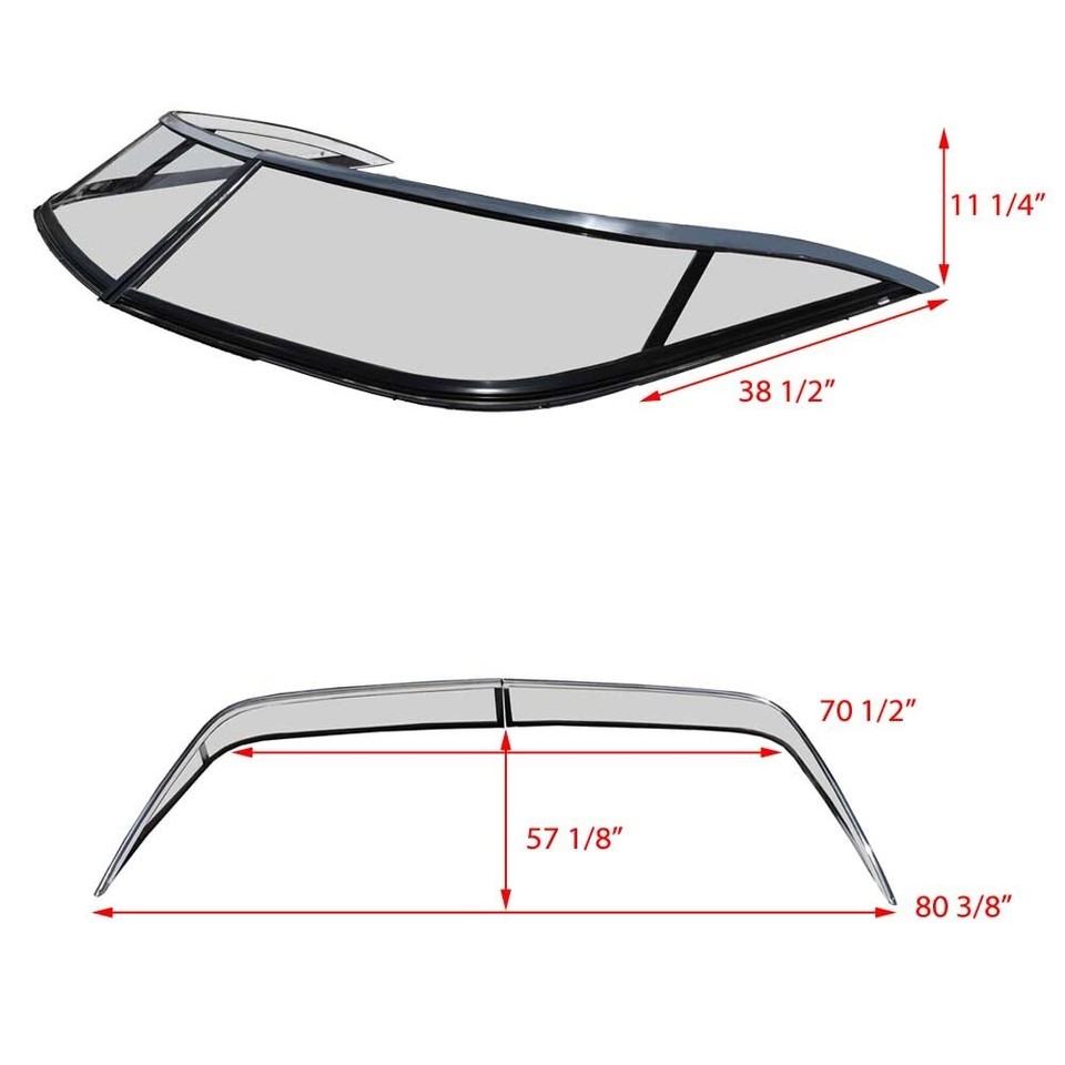 Taylor Made Boat Glass Windshield 813004001901 | 80 Inch Clear (2 PC ...
