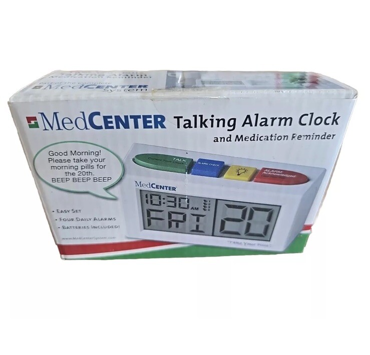 MedCenter 70210 Talking Alarm Clock and Medication Reminder (y) for ...