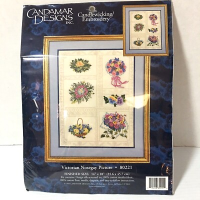 CANDAMAR DESIGNS VICTORIAN NOSEGAY PICTURE CANDLEWICKING EMBR. KIT ...