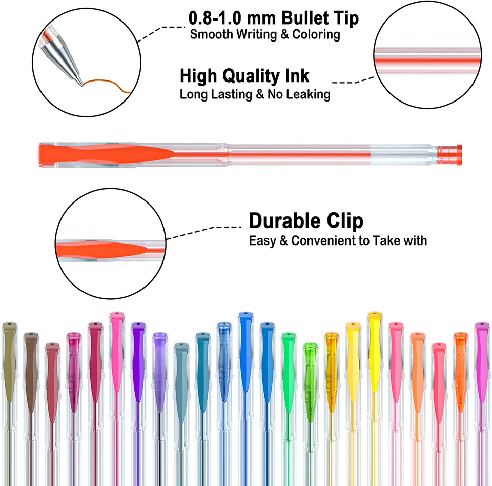 Shuttle Art 360 Pack Gel Pens Set, 180 Colors Gel Pen Set Plus 180 ...