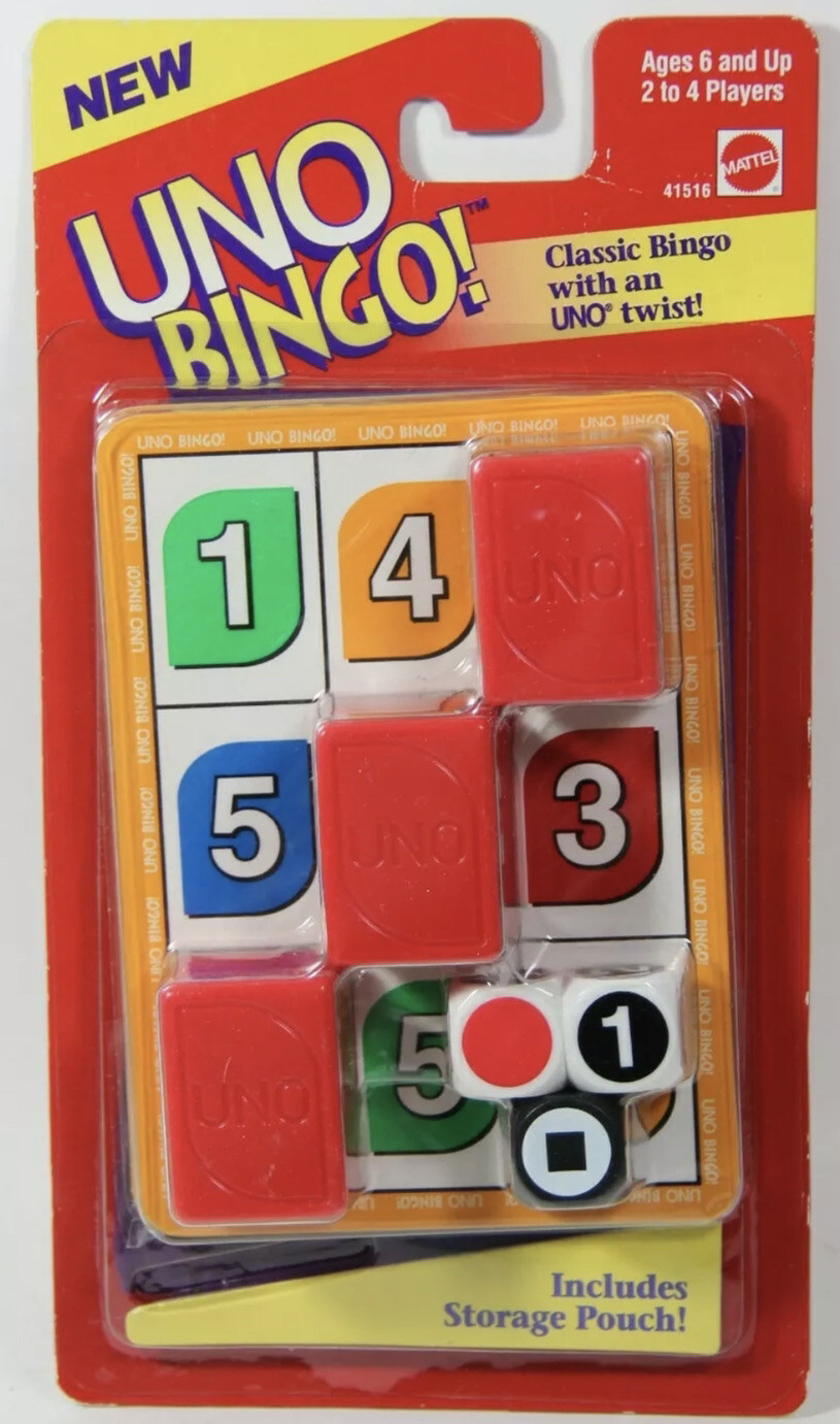 UNO Bingo Game New Sealed Mattell Family Game Easy To Learn / Play 2-4 ...