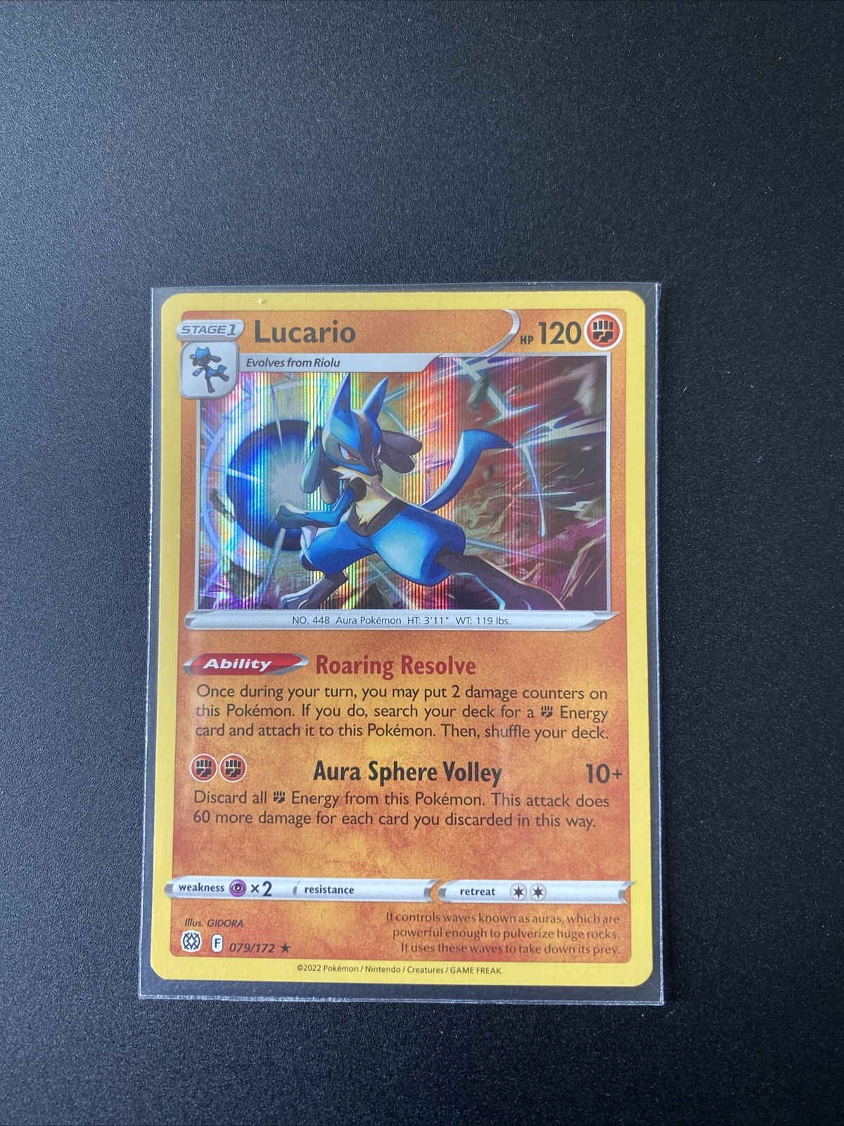 Pokémon TCG Lucario Sword & Shield: Brilliant Stars 079/172 Holo Holo ...