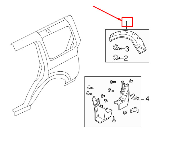 Aletin Rear Right Land Rover Discovery V6 TD S 2007 DFK000045PCL 791765 ...
