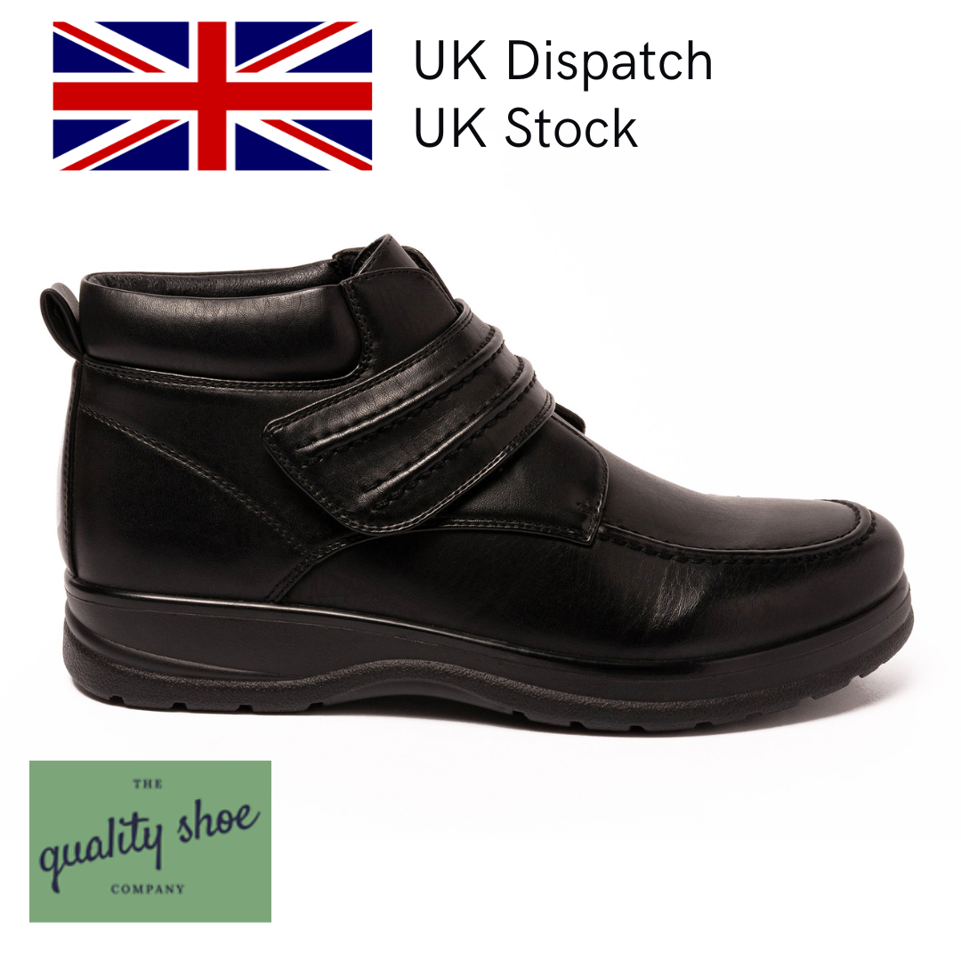 Mens Dr Lightfoot Black Comfort Boots Light Weight Gents Work Shoes ...