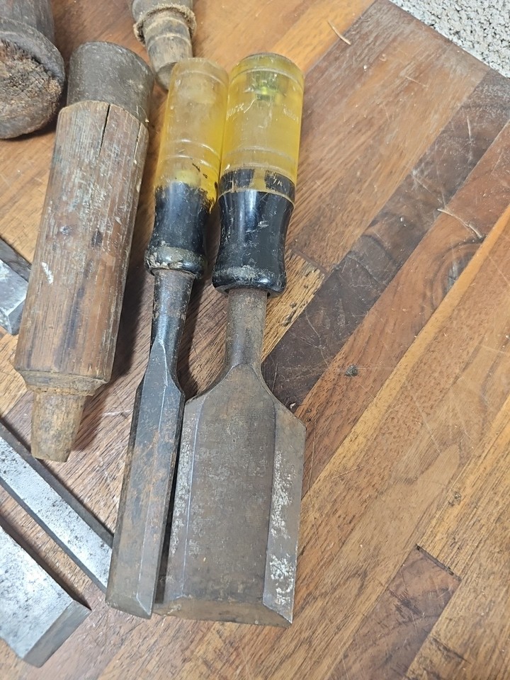 K466- Lot of Vintage Antique Wood Chisels Some AS IS NEED TLC - Stanley ...