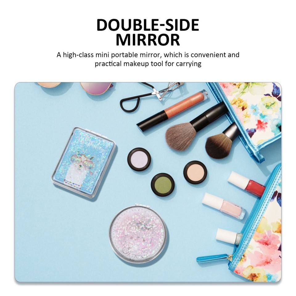 2 Pcs Ladies Use Small Mirrors Girls Portable Makeup Travel Hand for | eBay