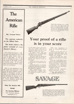 1923 Print Ad * Savage Arms Corporation Model 1919 Savage 22 NRA | eBay