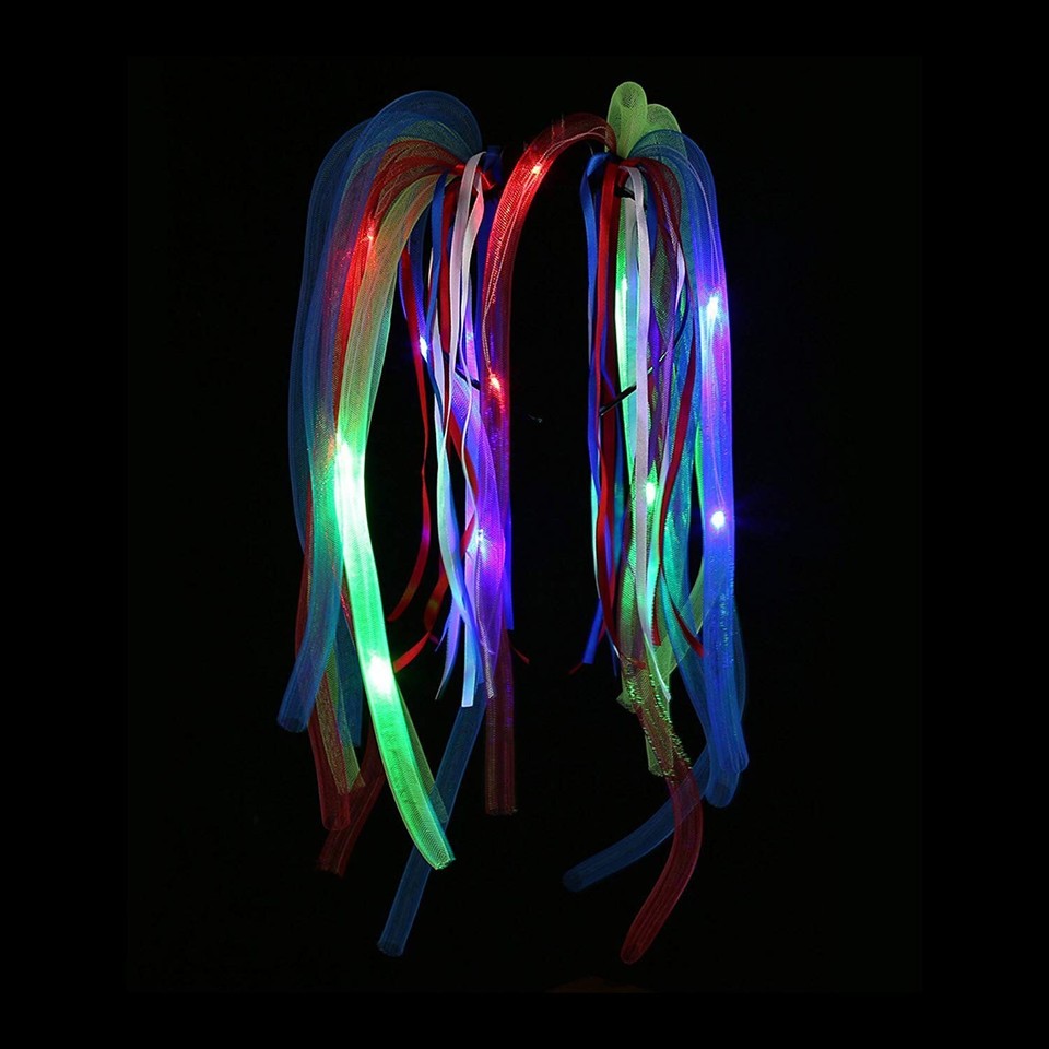 Light Up Noodle Headbands LED-Light Dread Dreadlocks Headband-Light up ...
