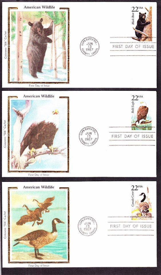 US 2286-2335 American Wildlife First Day Covers Set w/ Colorano "Silk ...
