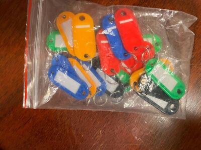 Lot of 16 Flexible Plastic Key Tags w 3/4 inch Split Ring Assorted ...